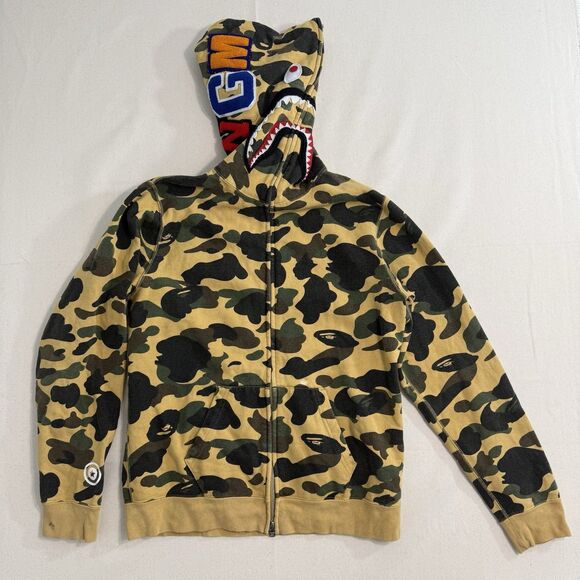 Bape | Shirts | Y2k Bape Camo Shark Full Zip Hoodie Size Small | Poshmark